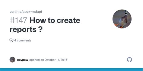 How To Create Reports · Issue 147 · Certiniaapex Mdapi · Github