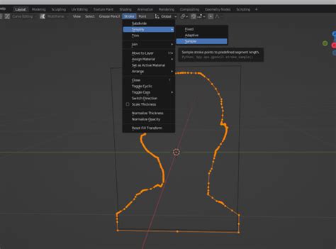 Grease Pencil Edit Mode Simplify Stroke In Python Blender Stack Exchange