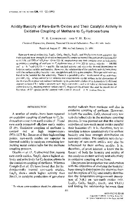 Pdf Aciditybasicity Of Rare Earth Oxides And Their Catalytic