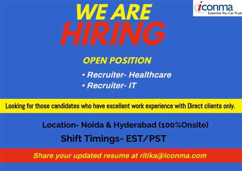 ritika thakur on linkedin hello connections iconma is urgently looking to hire experienced us…