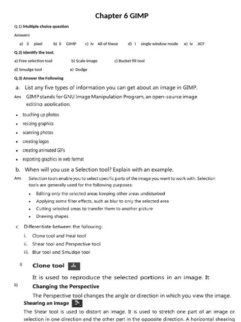 Gimp Answers Pdf