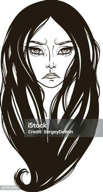 Hitamkan Potret Siluet Ilustrasi Stok Unduh Gambar Sekarang Hanya Wanita Kebahagiaan