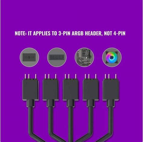 Cooler Master Addressable RGB 1 To 5 Splitter Cable For MasterFan ARGB 5v LED Fan SweetLoot PC