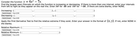 Solved Consider The Function Y6x2−7x Find The Largest Open