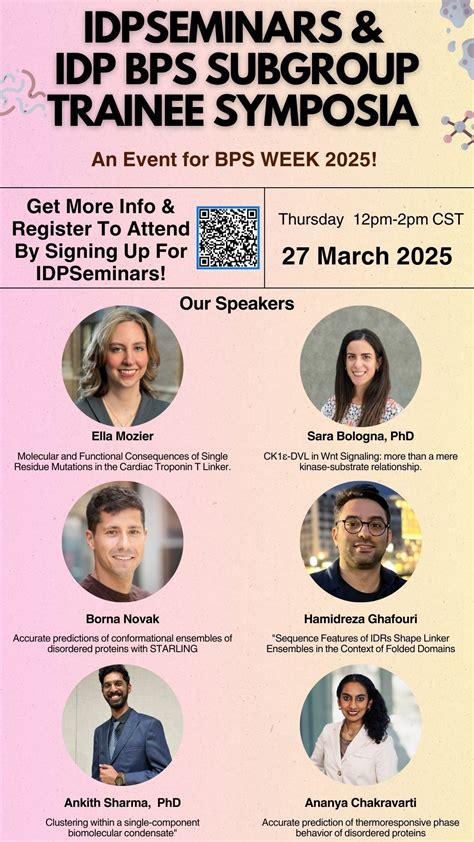 The Intrinsically Disordered Protein Idp Subgroup Is Excited To Announce… Biophysical Society