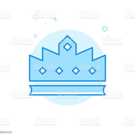 로얄 크라운 평면 벡터 아이콘 기호 그림 서명 라이트 블루 단색 디자인입니다 편집 가능한 스트로크 개성 개념에 대한 스톡 벡터 아트 및 기타 이미지 Istock