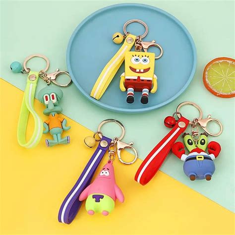 Spongebob Squarepants Trendy Cool Key Chains Lovely Key Rings Etsy
