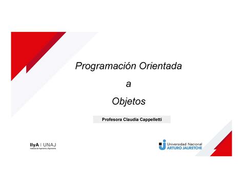 Poo Uml Apuntes De Clase N1 Programación Orientada A Objetos Profesora Claudia Cappelletti