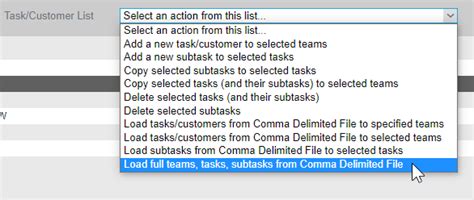 econz wireless using a csv file to upload tasks and subtasks to