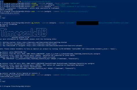 Bug Restore Failing And Unable To Insert Data · Issue 4166 · Timescaletimescaledb · Github