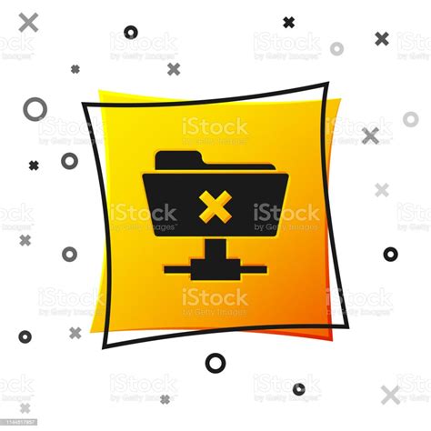 블랙 Ftp 흰색 바탕에 작업 아이콘을 취소 합니다 소프트웨어 업데이트 전송 프로토콜 라우터 팀워크 도구 관리 복사 프로세스의 개념 노란색 정사각형 단추입니다 벡터 일러스트