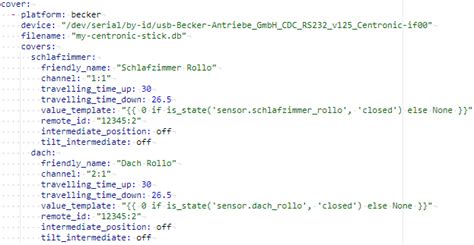 Integrating Becker Motors In To Hassio Configuration Home Assistant Community