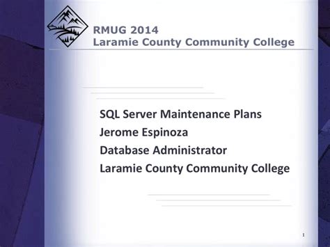 Ppt Sql Server Maintenance Plans Jerome Espinoza Database