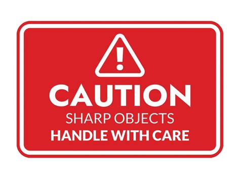 Signs Bylita Classic Framed Caution Sharp Objects Handle With Care