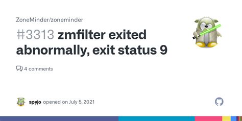 Zmfilter Exited Abnormally Exit Status 9 · Issue 3313 · Zoneminder