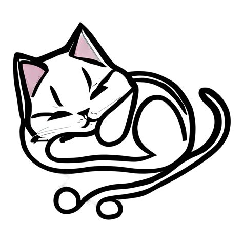 Sleepy Cat Lying Down · Creative Fabrica