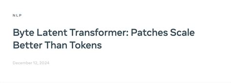 Bltbyte Latent Transformer 토큰화 대신 바이트 데이터를 직접 처리하는 아키텍처에 대한 연구 Feat