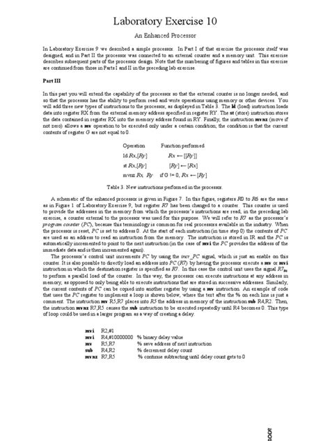 Laboratory Exercise 10 An Enhanced Processor Pdf Instruction Set Central Processing Unit