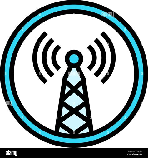 Electromagnetic Interference Label Color Icon Vector Illustration Stock