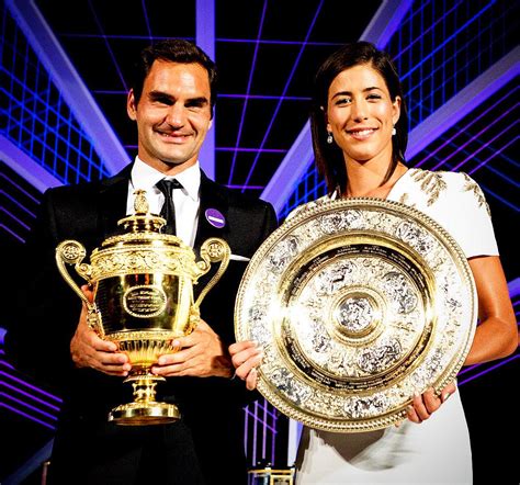 Tennis Roger Federer And Garbiñe Muguruza Wimbledon 2017 Champions