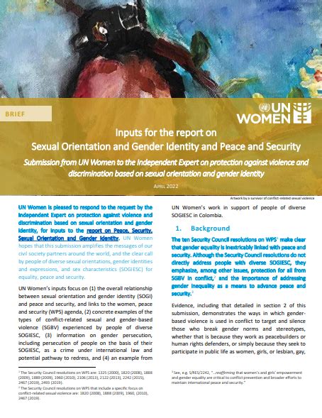 Inputs For The Report On Sexual Orientation And Gender Identity And Inputs For The Report On Sexual Orientation And Gender Identity And