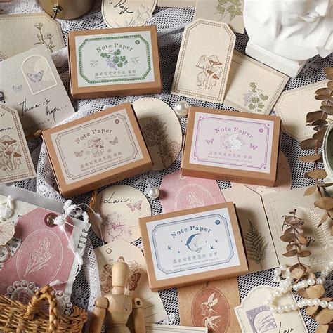 Yoofun 레트로 간단한 프레임 메모지 패드 메시지 노트 장식 메모장 재료 종이 스크랩북 저널링 용품 30 개상자 Aliexpress