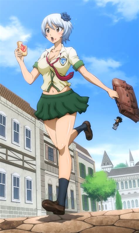 Safebooru 1girl Blush Bread Cute Fairy Tail Short Hair Tagme White