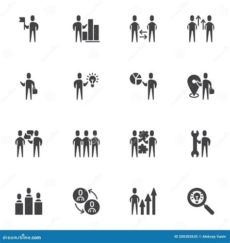 企业团队协作矢量图图标集 向量例证 插画 包括有 员工 象素 介绍 要素 图表 图象 图标 200383635