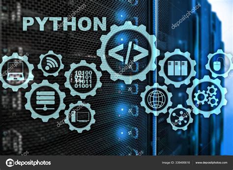 Langage Programmation Python Sur Fond Salle Serveur Progression Concept