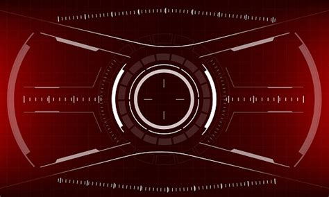 Hud 공상 과학 인터페이스 화면 빨간색 위험보기 디자인 가상 현실 미래 기술 디스플레이 벡터 헤드업 디스플레이 그래픽 사용자 인터페이스에 대한 스톡 벡터 아트 및 기타