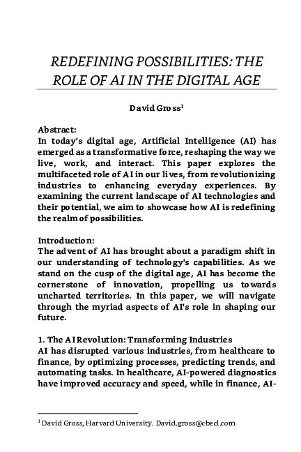 pdf redefining possibilities the role of ai in the digital age