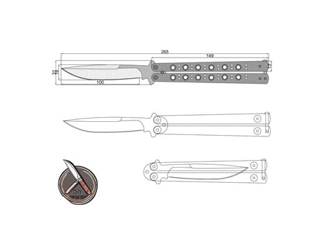 Butterfly Knife Design Template High Quality Pdf Dwg Dxf Plans For
