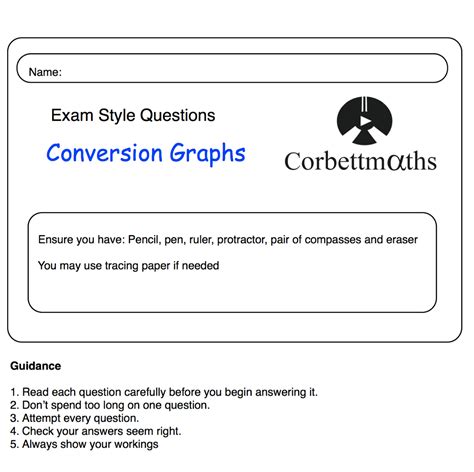 Conversion Graphs Practice Questions Corbettmaths