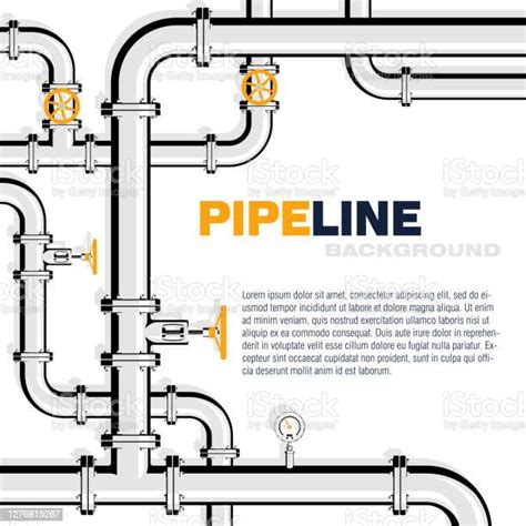 플랫 스타일의 가스 파이프라인 벡터 배경입니다 탭과 게이지가 있는 파이프 배수관에 대한 스톡 벡터 아트 및 기타 이미지 배수관 벡터 0명 Istock