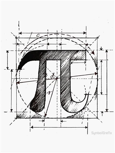 Pi Symbol Sketch Sticker By Symbolgrafix