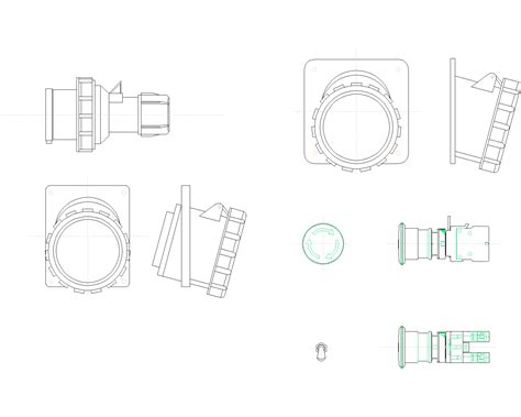 Power Plug Cadblocks Hub For Industrial Design