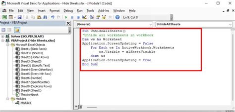 How To Hide Or Unhide Excel Sheets