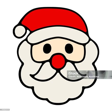 산타 클로스 얼굴입니다 빨간 코 모자 턱수염 장식 장식 크리스마스 새해 이브 12 월 25 일 겨울 휴일 분위기 축하 가족 축하 전통 다채로운 아이콘 12월에 대한 스톡