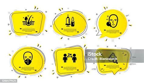의료 용 마스크 의료 예방 접종 및 사회 불변 아이콘 세트 벡터 건강관리와 의술에 대한 스톡 벡터 아트 및 기타 이미지 건강