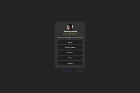 Frontend Mentor Social Link Profiles Using Html5 And Css Coding Challenge Solution