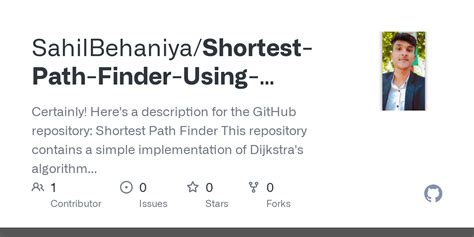Github Sahilbehaniyashortest Path Finder Using Dijkstra Algorithm Certainly Heres A