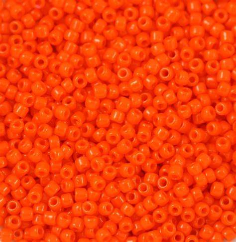 Size 11 Miyuki Seed Beads 406 Opaque Orange Bead World