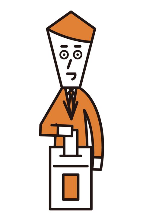 投票をする人（男性）のイラスト フリーイラスト素材集 Kukukeke