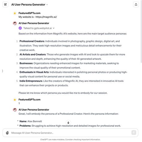 Ai User Persona Generator Gpts Review Performance Core Features