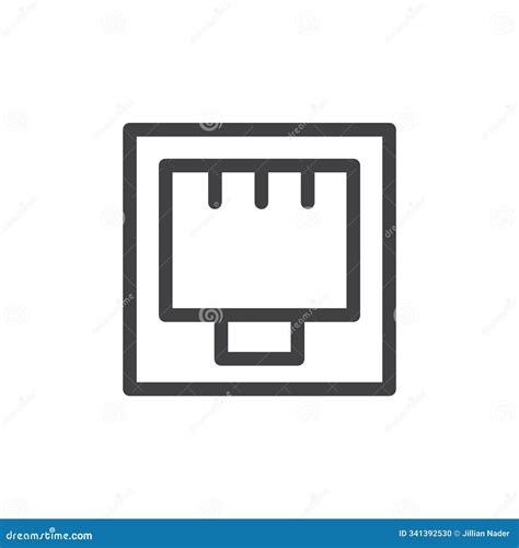 Ethernet Port Icon Simple Outline Vector Logo Stock Vector Illustration Of Thin Icon 341392530