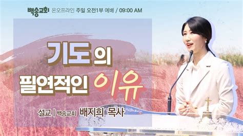 백송교회 실시간 온라인 주일 1부 예배 기도의 필연적인 이유 배지희 목사 1016 Youtube