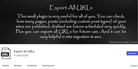 Export All Urls Efficient Url Management For Wordpress Atlas Gondal