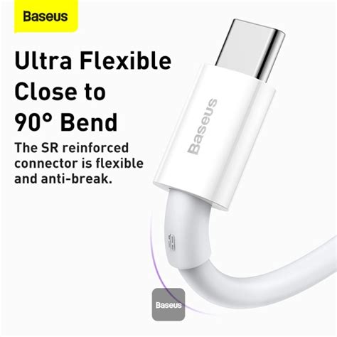Baseus Superior Series Fast Charging Data Cable Usb To Type C W M White Baseus