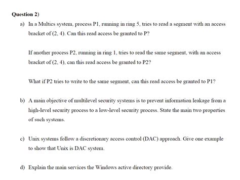Solved Question 2 A In A Multics System Process P1