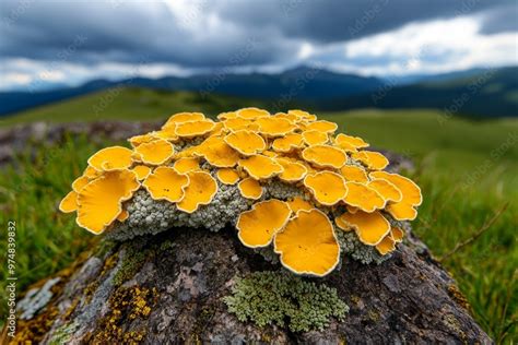 Identifying Common Lichen Species Visualized In A Nature Guide Highlighting Common Lichen